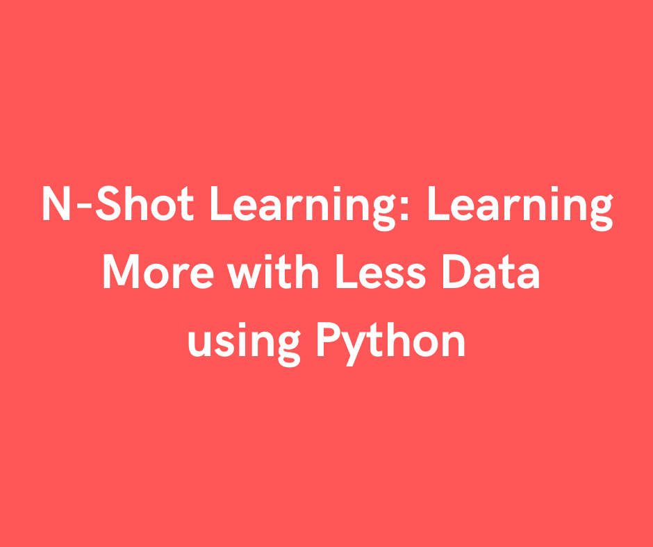 N Shot Learning Learning More With Less Data Using Python
