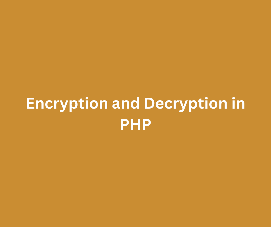 Encryption and Decryption in PHP